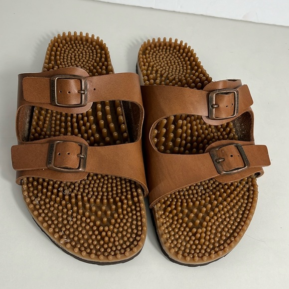 Birkenstock Shoes Birkenstock Noppy Massage Brown Sandals Double Strap Mens Eu 42 Us Size 9